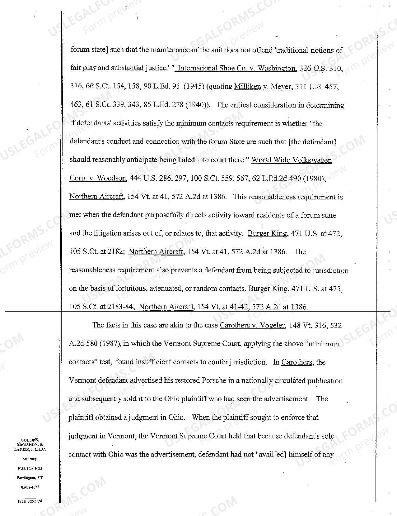 Vermont Pre-Answer Motion to Dismiss and Motion in the Alternative for Summary Judgment | US ...