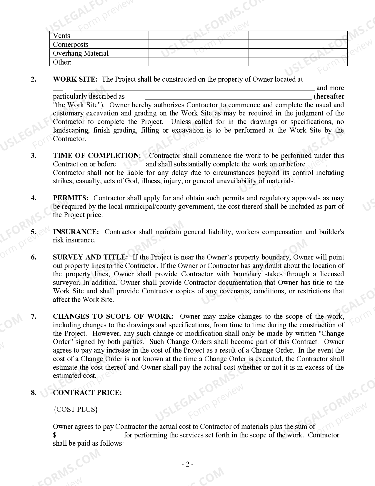 Washington Siding Contract for Contractor | US Legal Forms