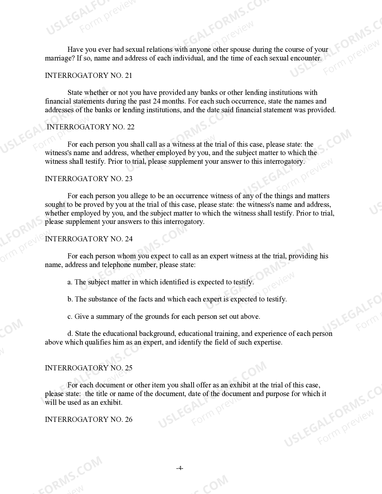 Washington Discovery Interrogatories from Defendant to Plaintiff with ...