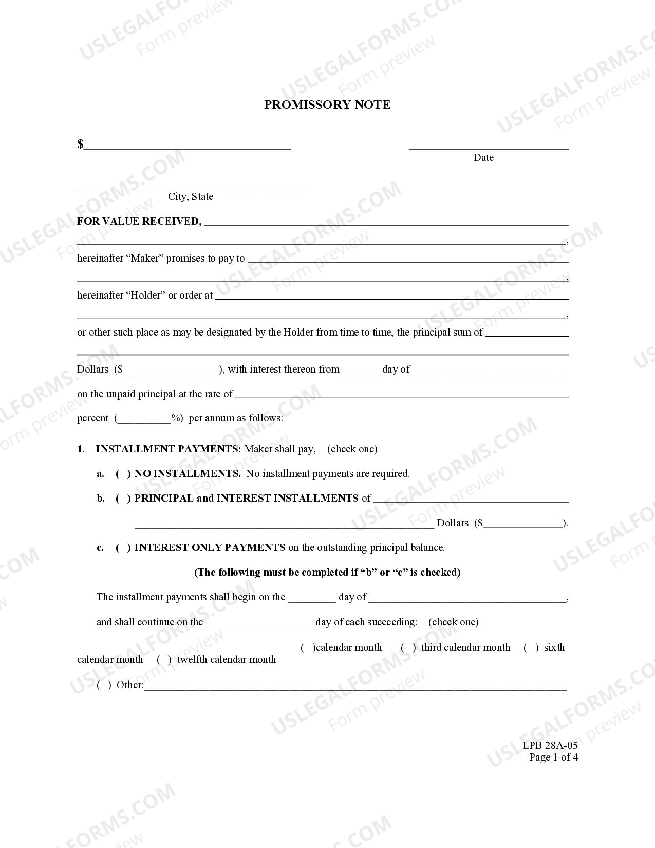 Washington Promissory Note | US Legal Forms
