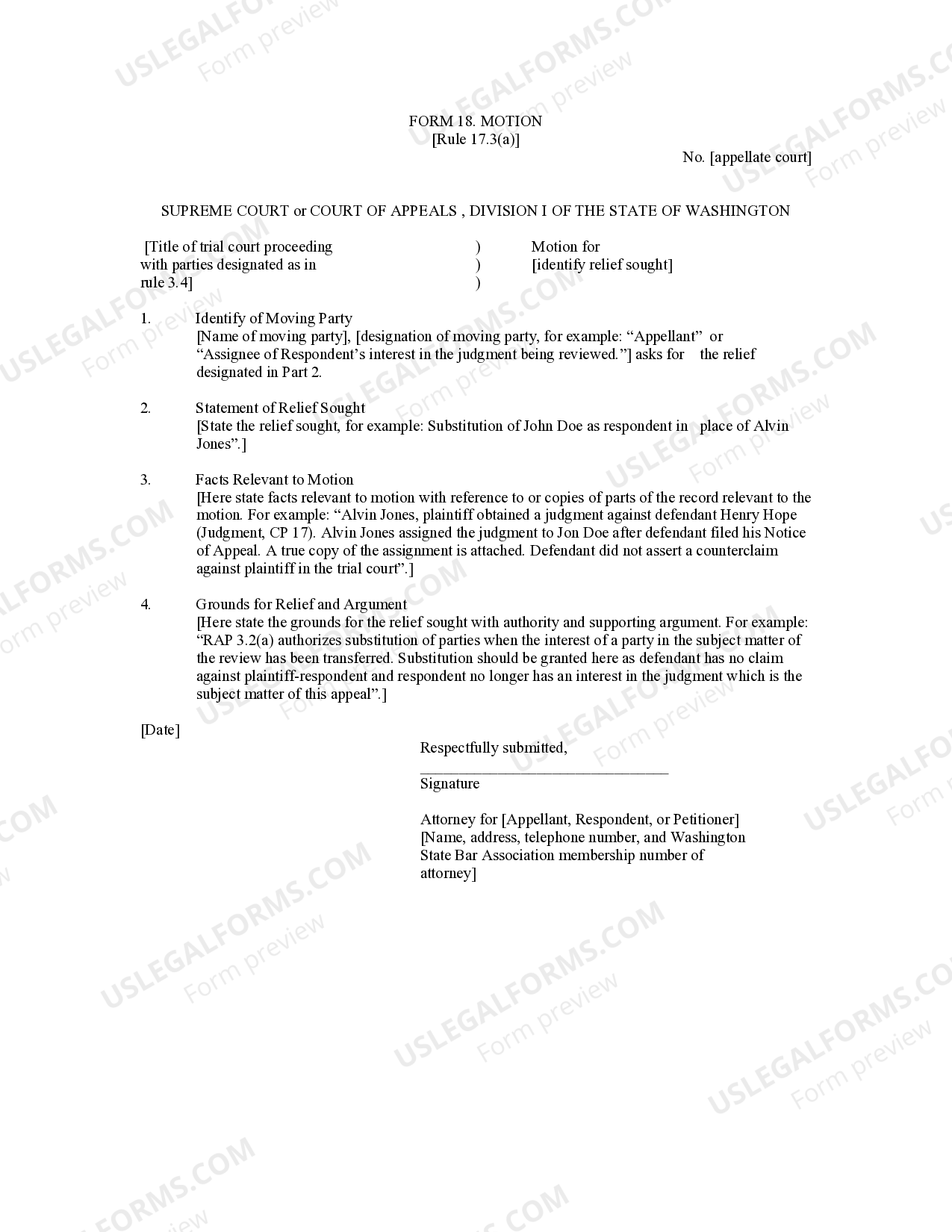 Washington Motion | US Legal Forms