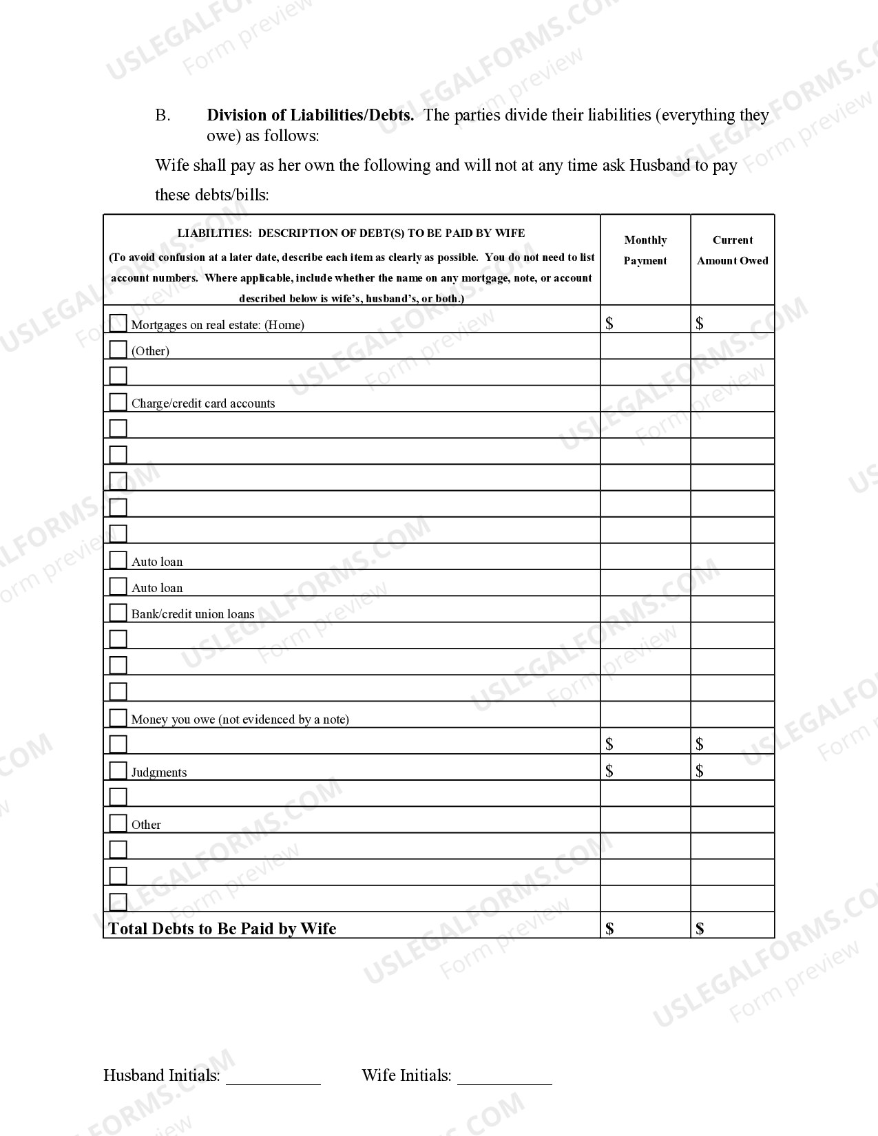 Washington Separation Agreement With Child Template | US Legal Forms