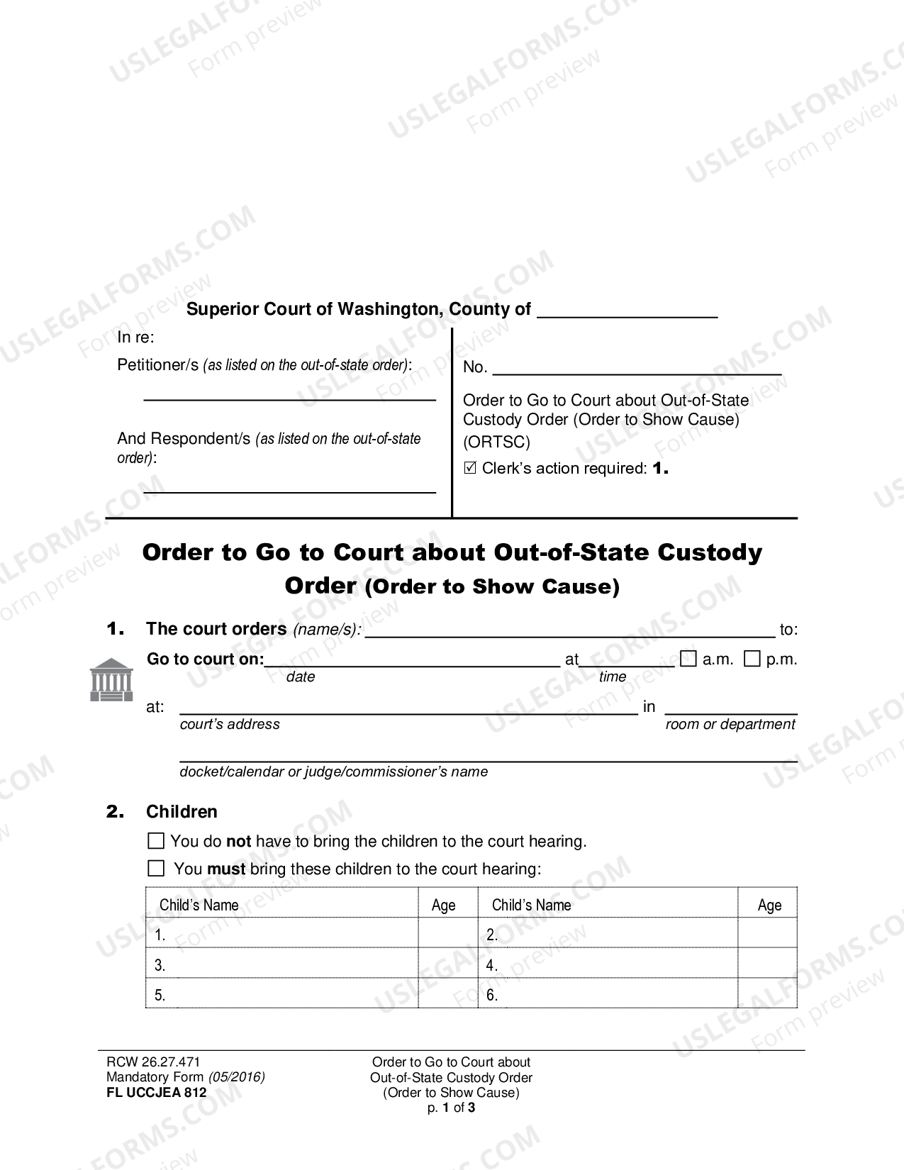 Washington WPF DRPSCU 08.0570 - Order to Appear and Show Cause ...