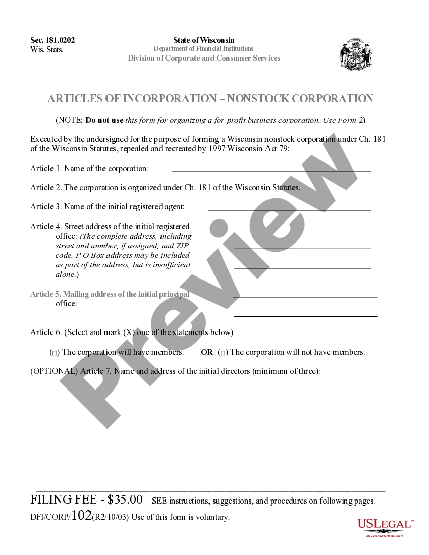 Green Bay Wisconsin Articles Of Incorporation For Domestic Nonprofit green-bay-wisconsin-articles-of-incorporation-for-domestic-nonprofit