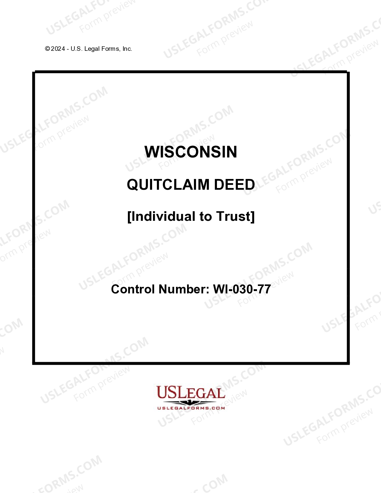 Green Bay Wisconsin Quitclaim Deed from Individual to Trust - Wi Trust ...