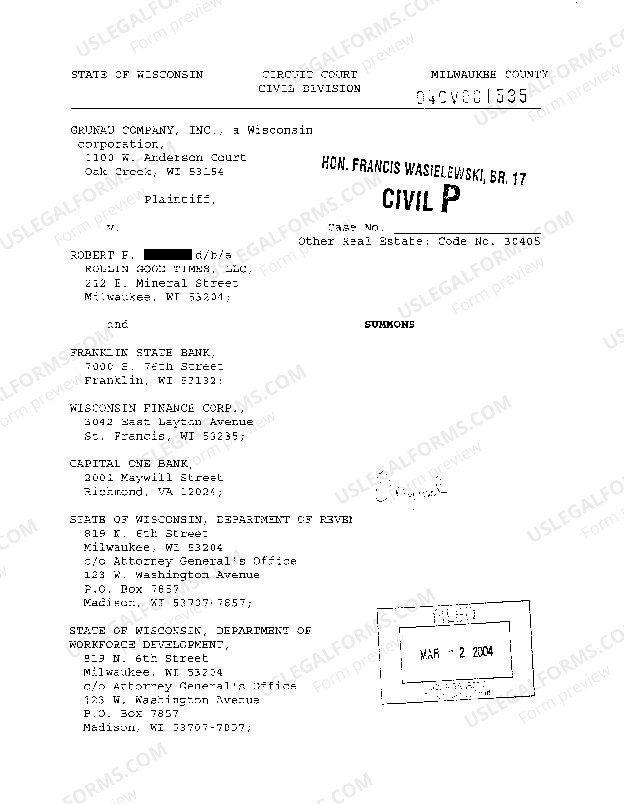 Wisconsin Answer And Affirmative Defenses Of Defendant - Wisconsin ...