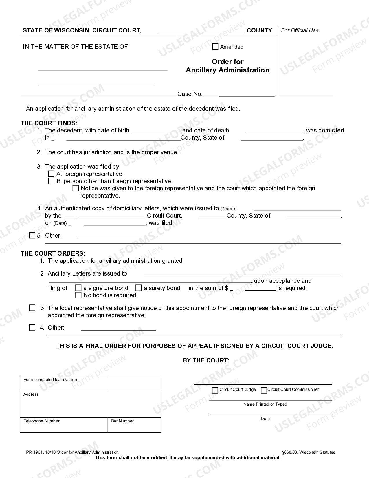 Ancillary Letters With Accents | US Legal Forms