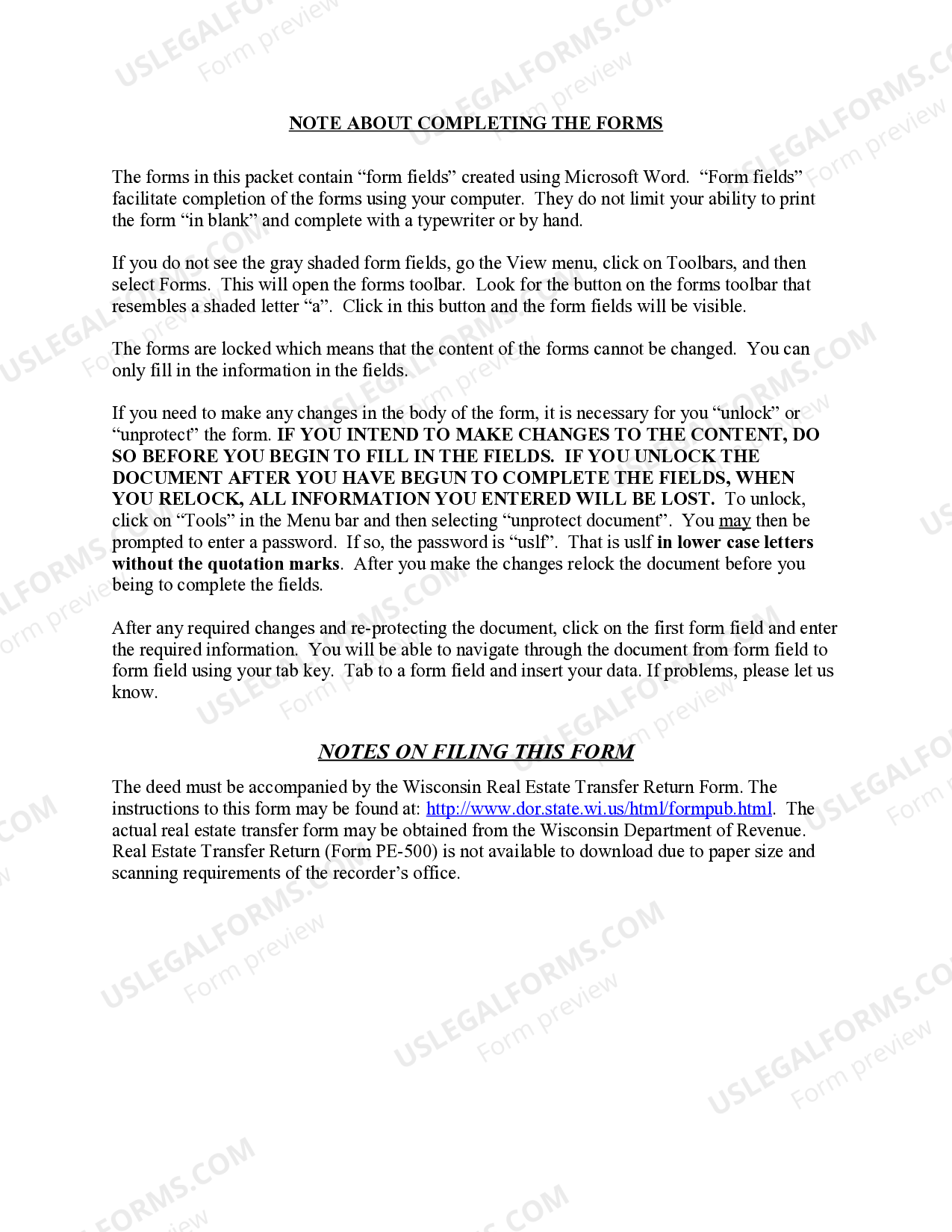 Wisconsin Warranty Deed for Husband and Wife Converting Property from ...