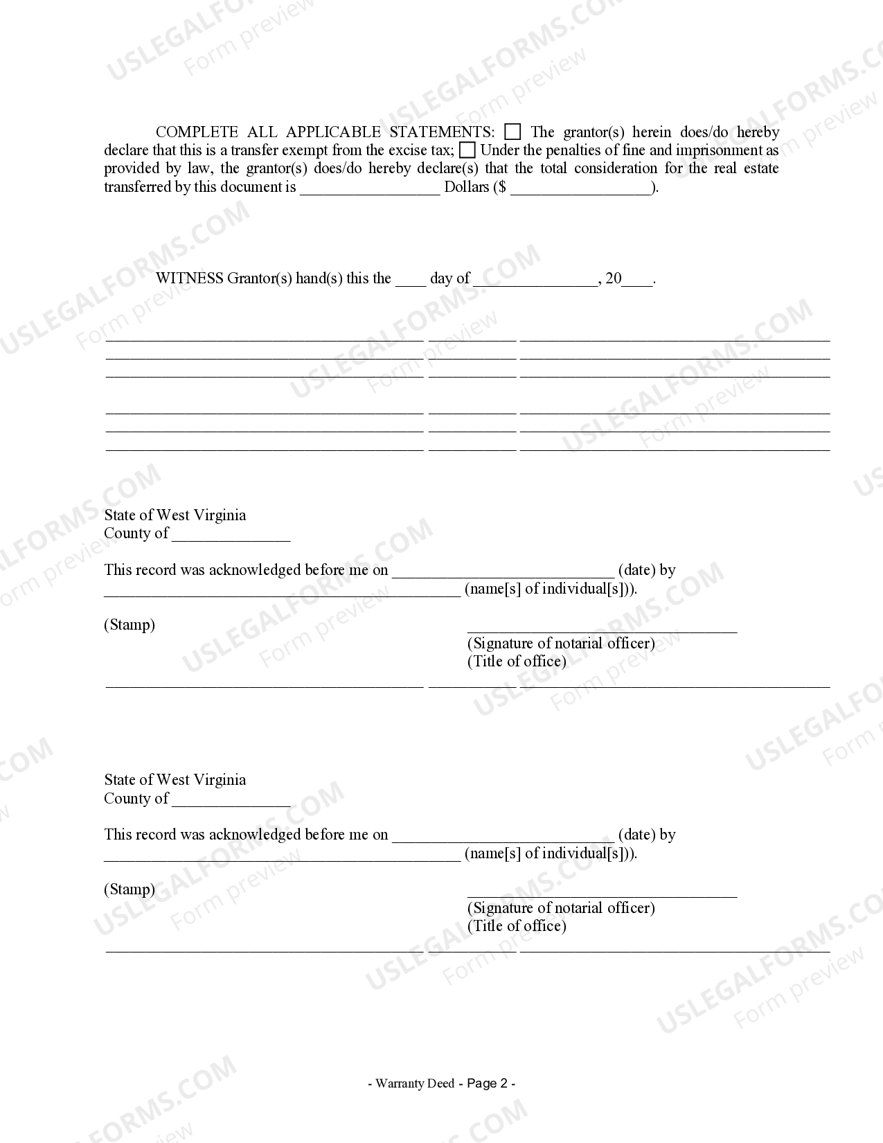 West Virginia Warranty Deed to Child Reserving a Life Estate in the Parents - Deed Life Estate ...