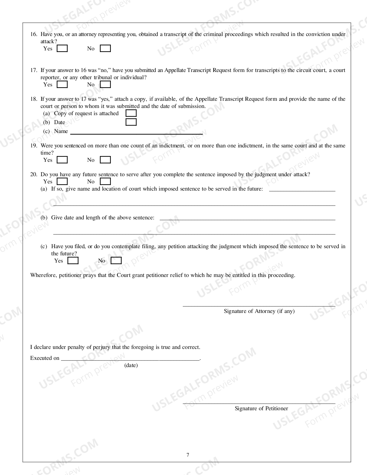West Virginia Appendix A Post-Conviction Habeas Corpus form Petition ...