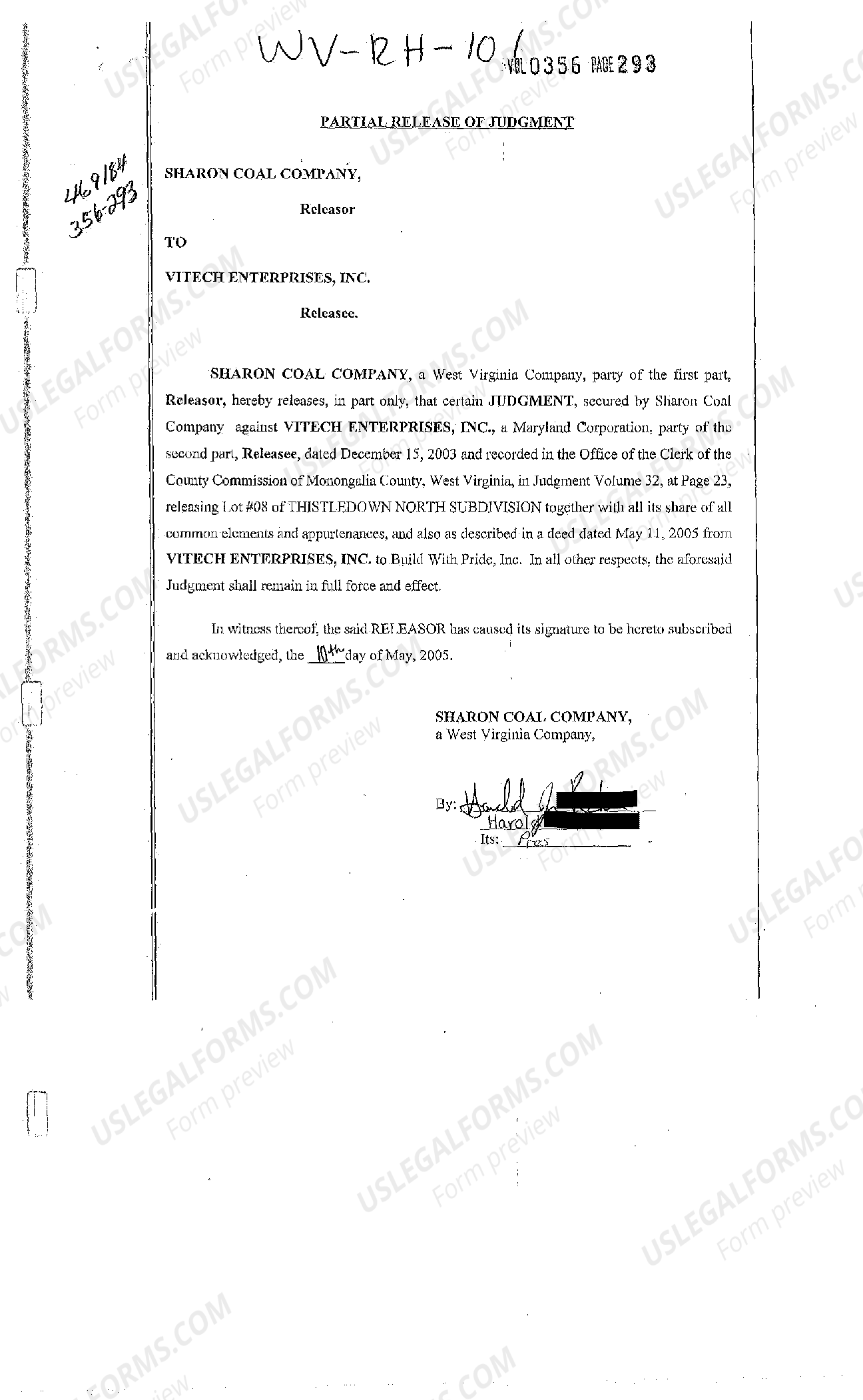 West Virginia Partial Release of Judgment | US Legal Forms