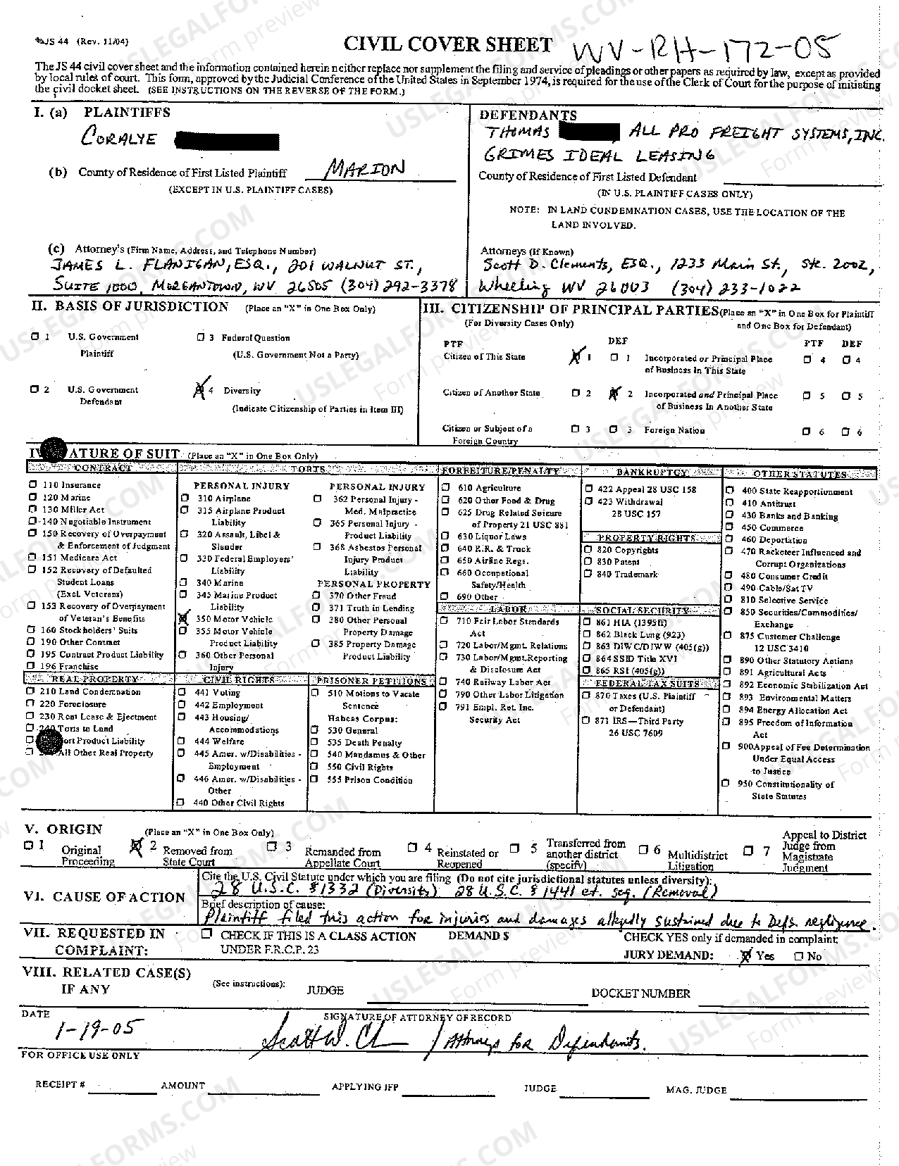 West Virginia Civil Cover Sheet | US Legal Forms