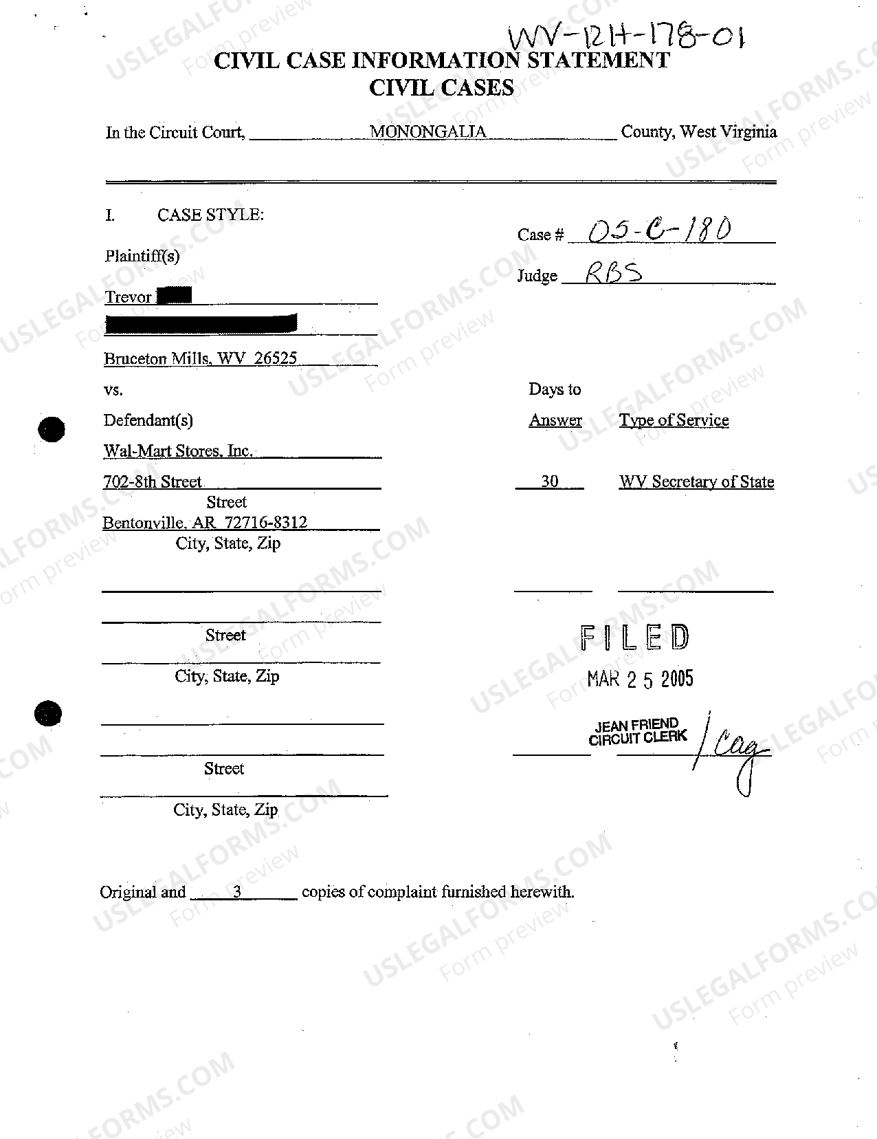West Virginia Civil Case Information Statement | US Legal Forms