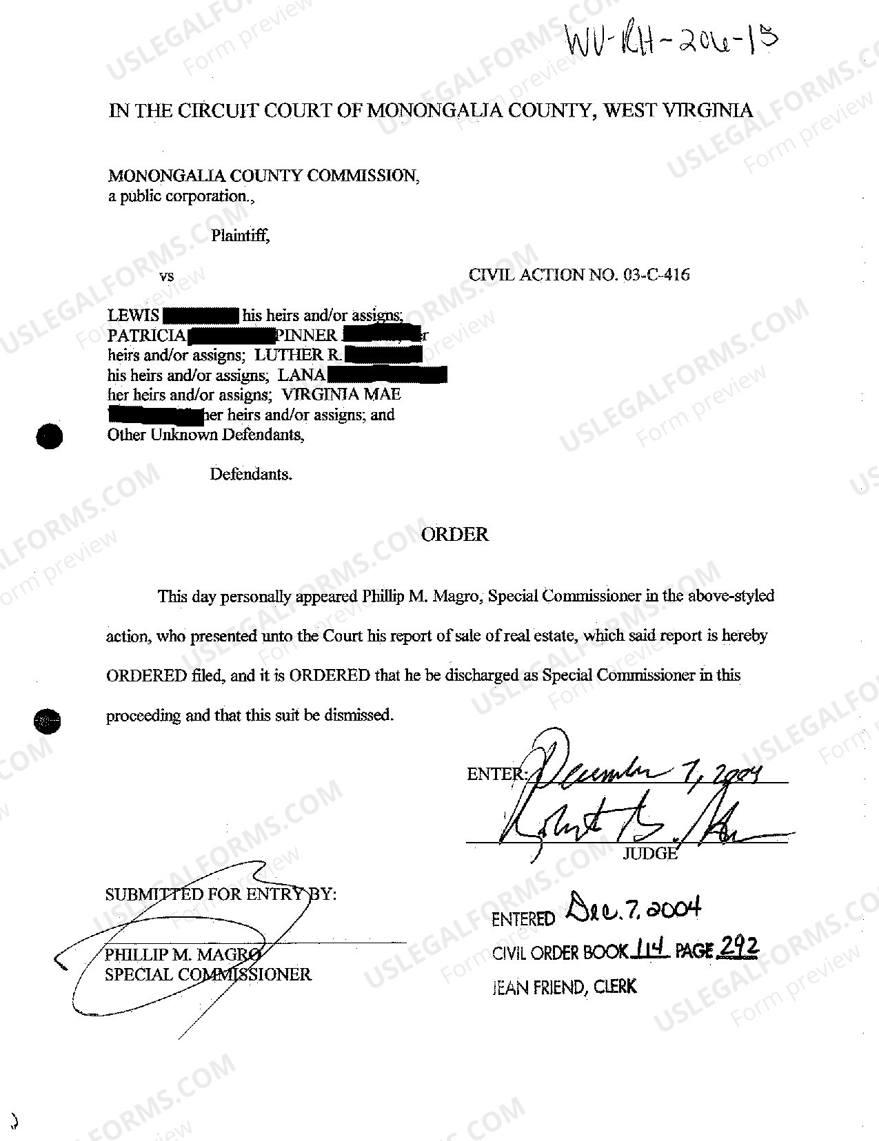 West Virginia Order of Dismissal | US Legal Forms