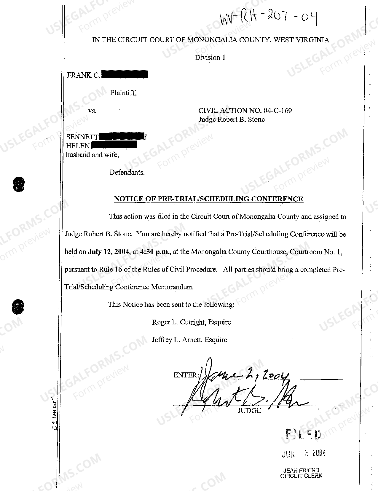 West Virginia Notice of Pretrial Scheduling Conference | US Legal Forms