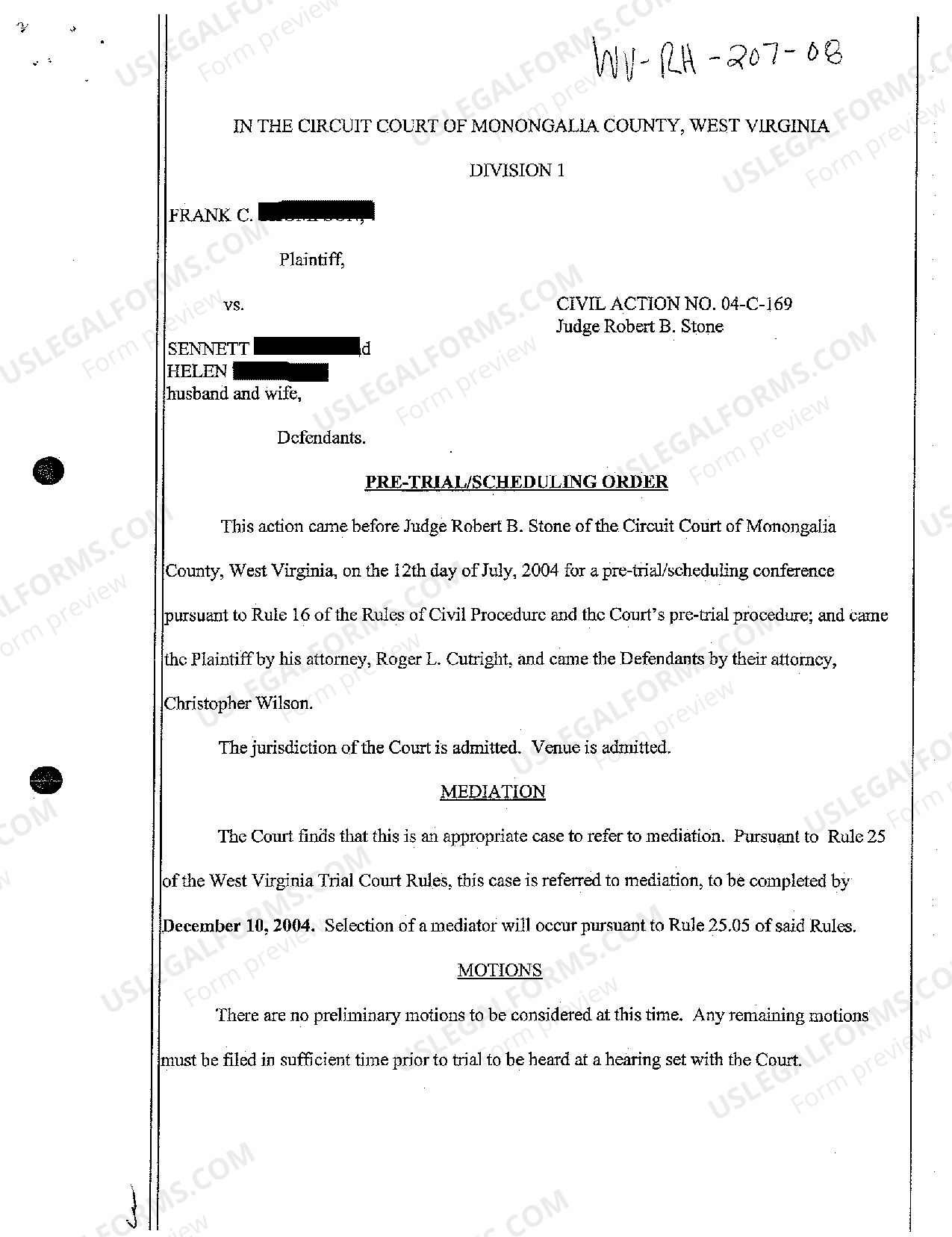 Motion For Scheduling Order Sample | US Legal Forms