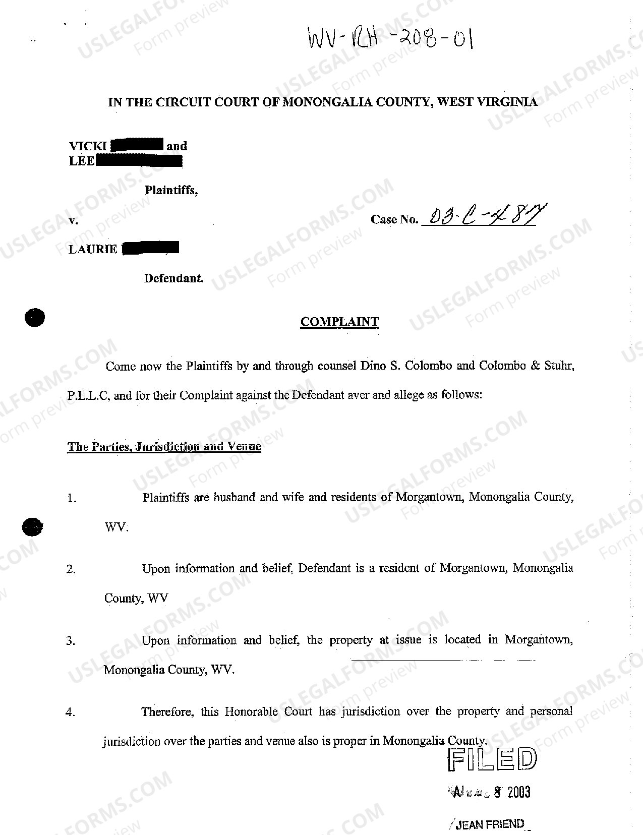 West Virginia Complaint for Conversion of Chattel Lost Dog | US Legal Forms