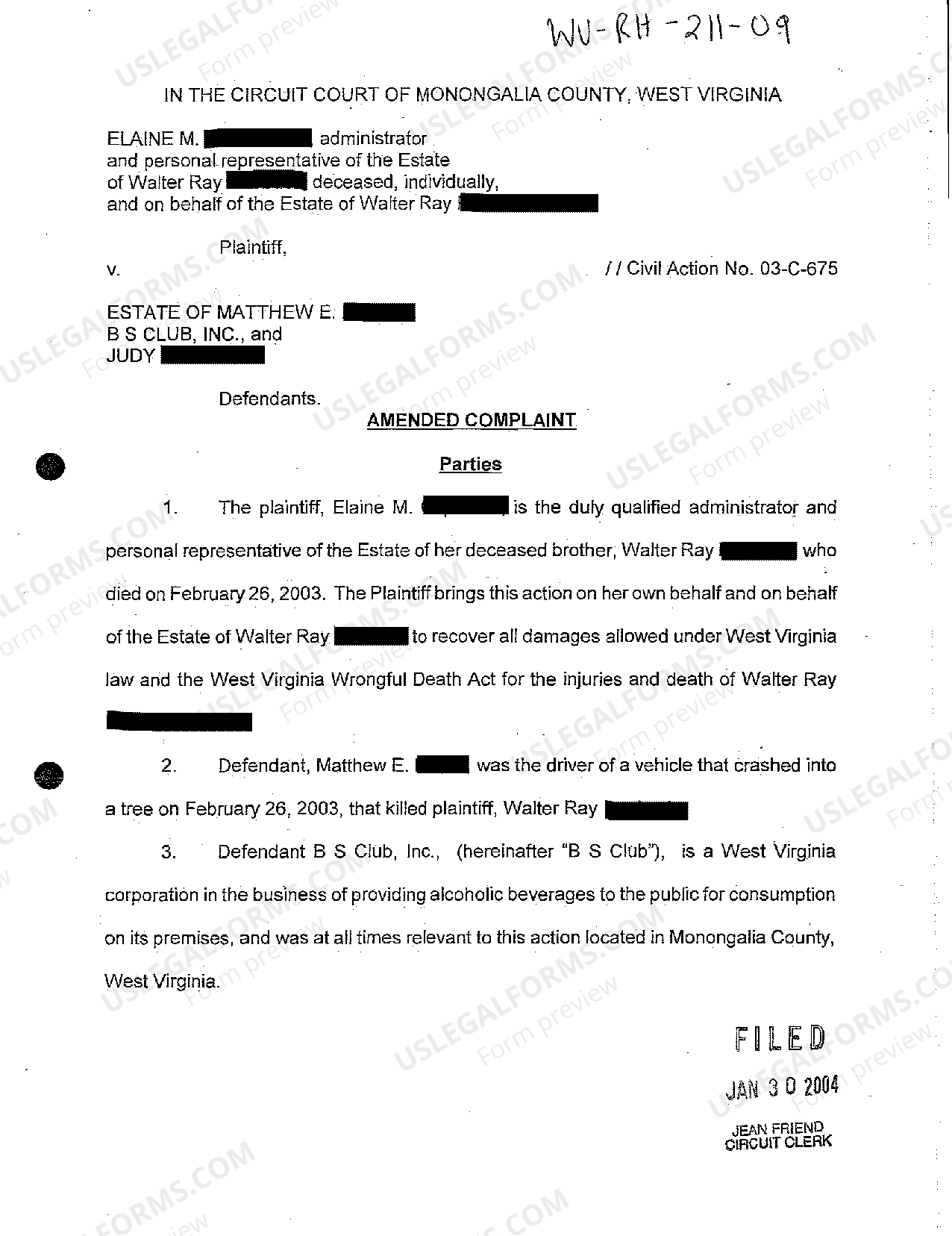 West Virginia Amended Complaint | US Legal Forms