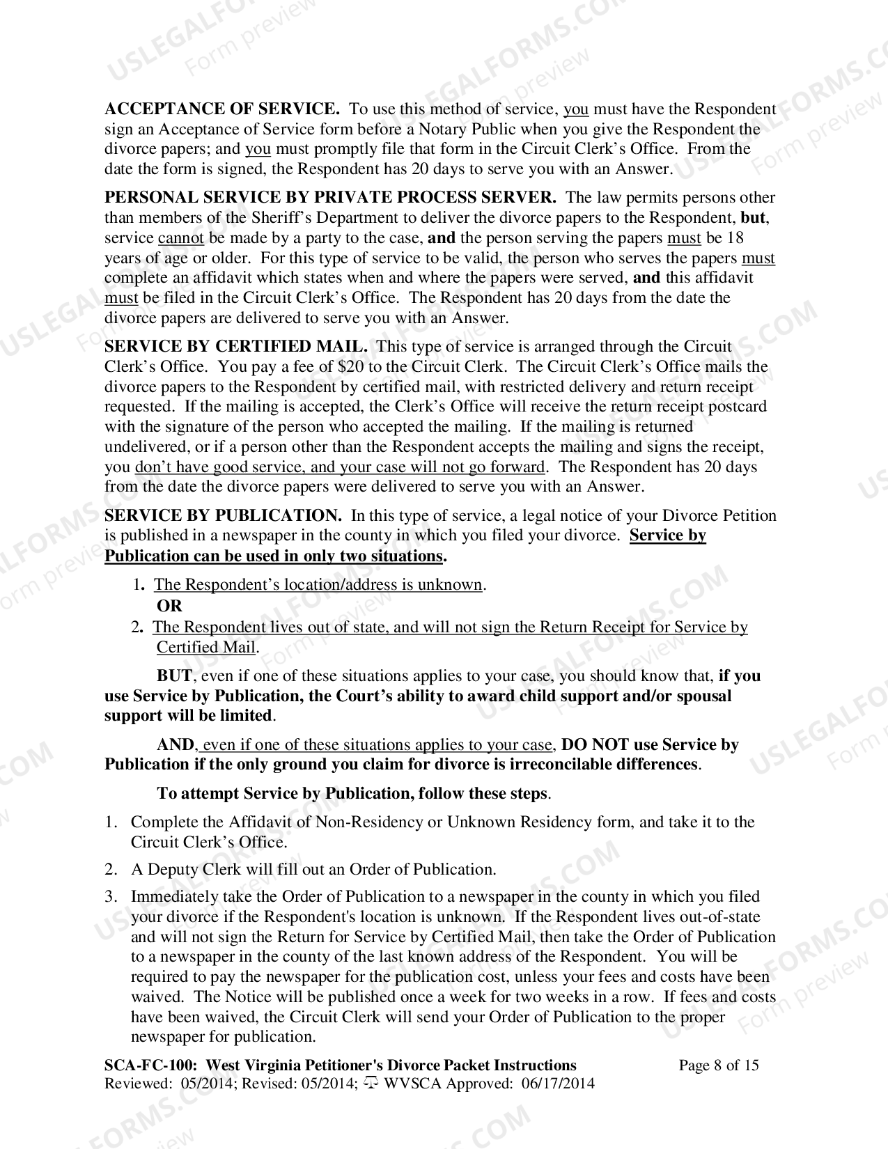 West Virginia Instructions for Completing Divorce Forms - How To File ...