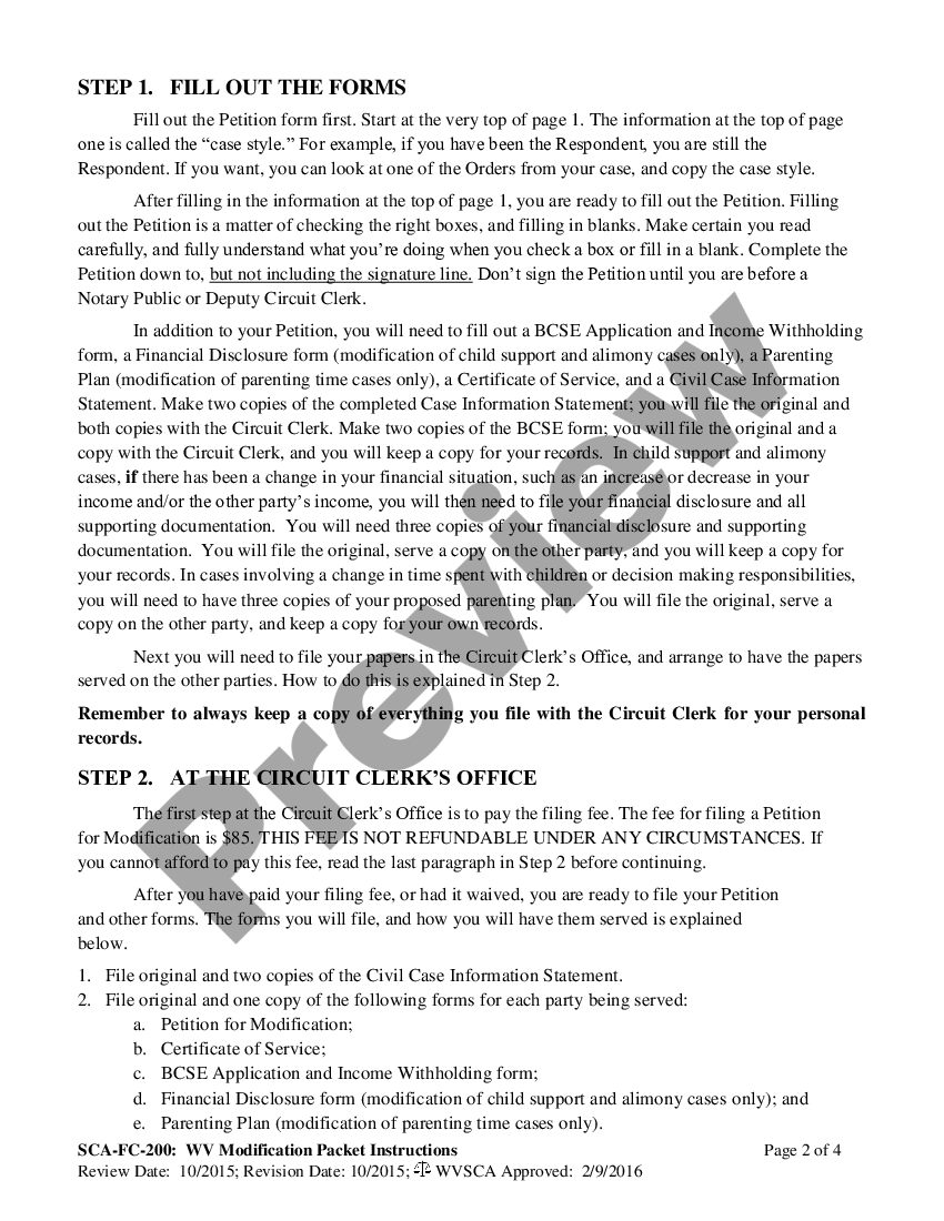West Virginia Instructions And Forms For Modification Of Child Support west-virginia-instructions-and-forms-for-modification-of-child-support
