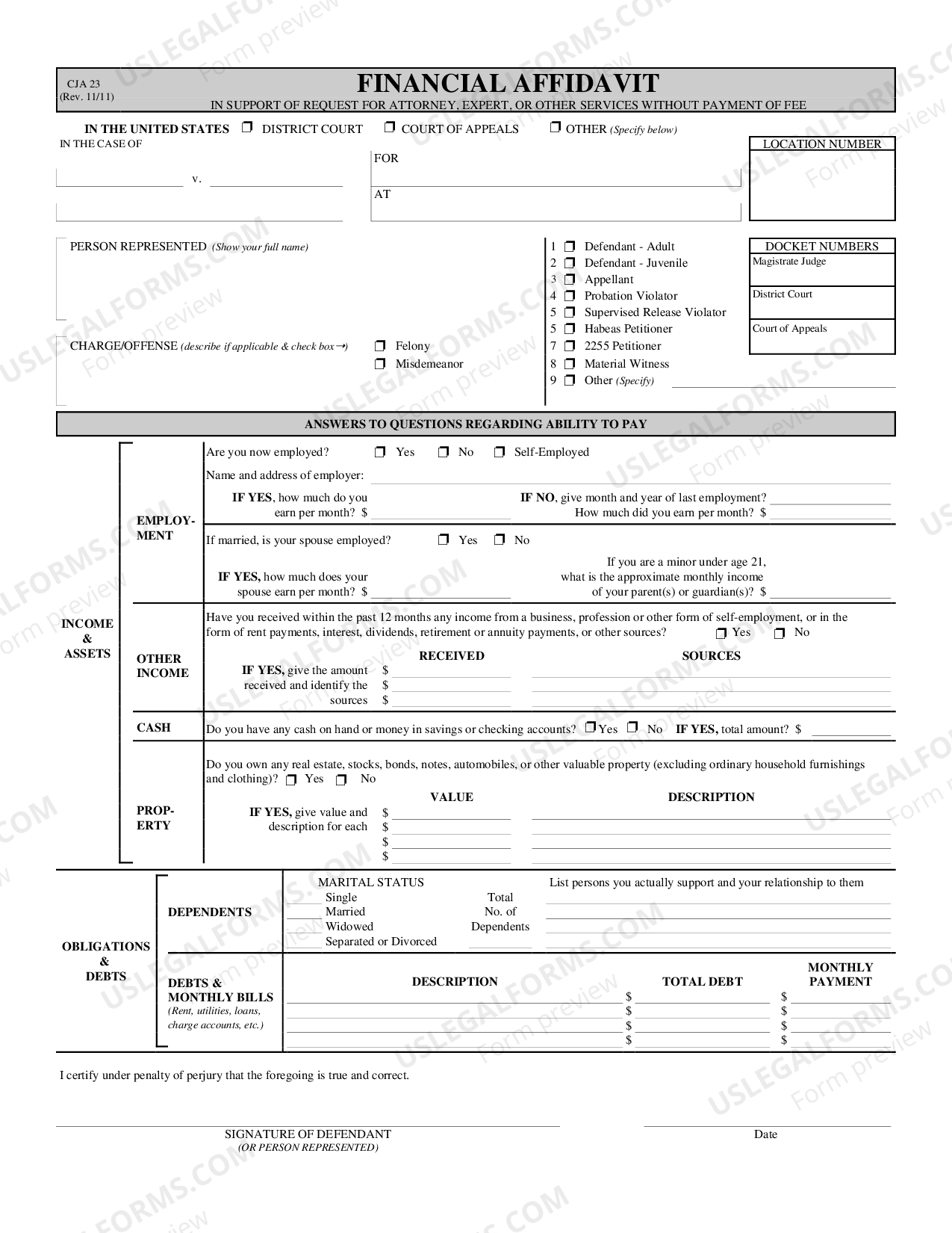 Wyoming Financial Affidavit | US Legal Forms
