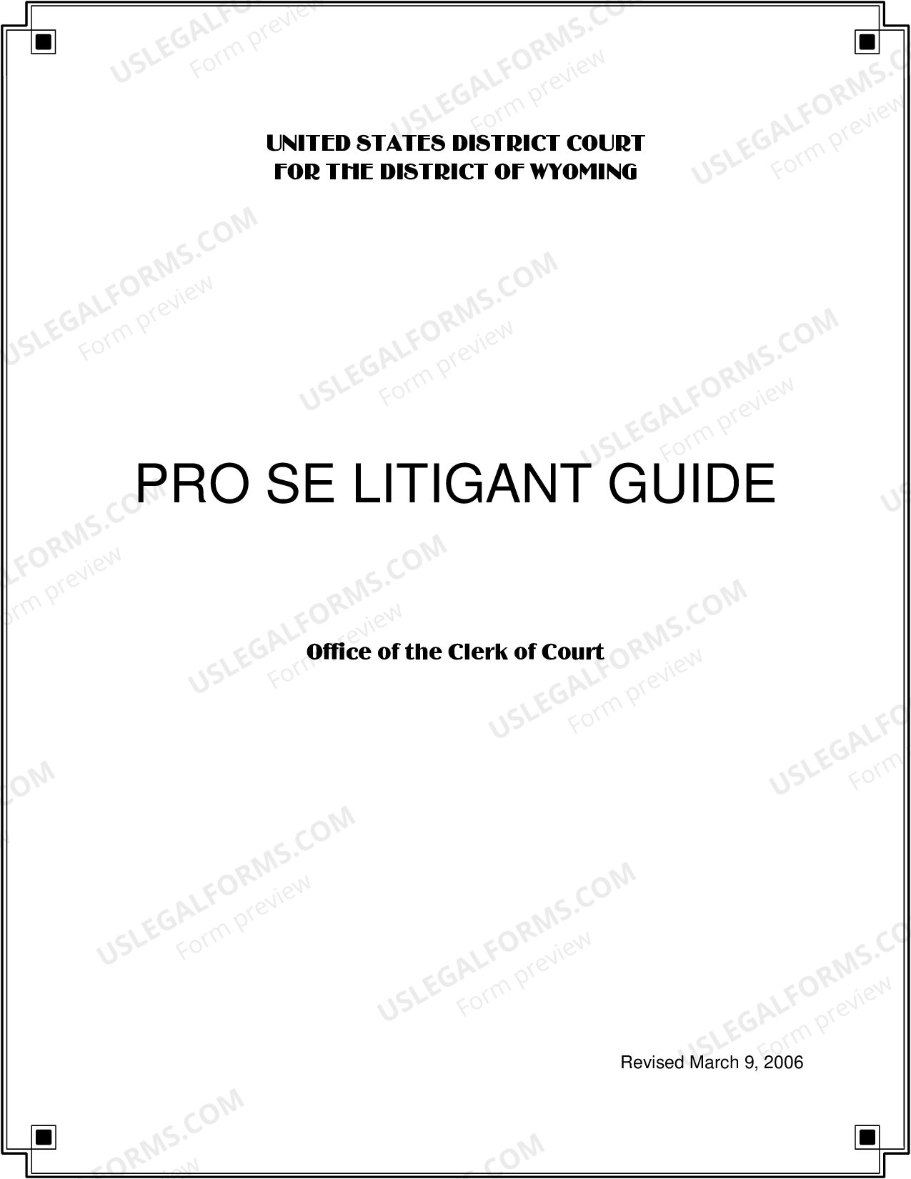 Wyoming Pro Se Litigant Guide | US Legal Forms