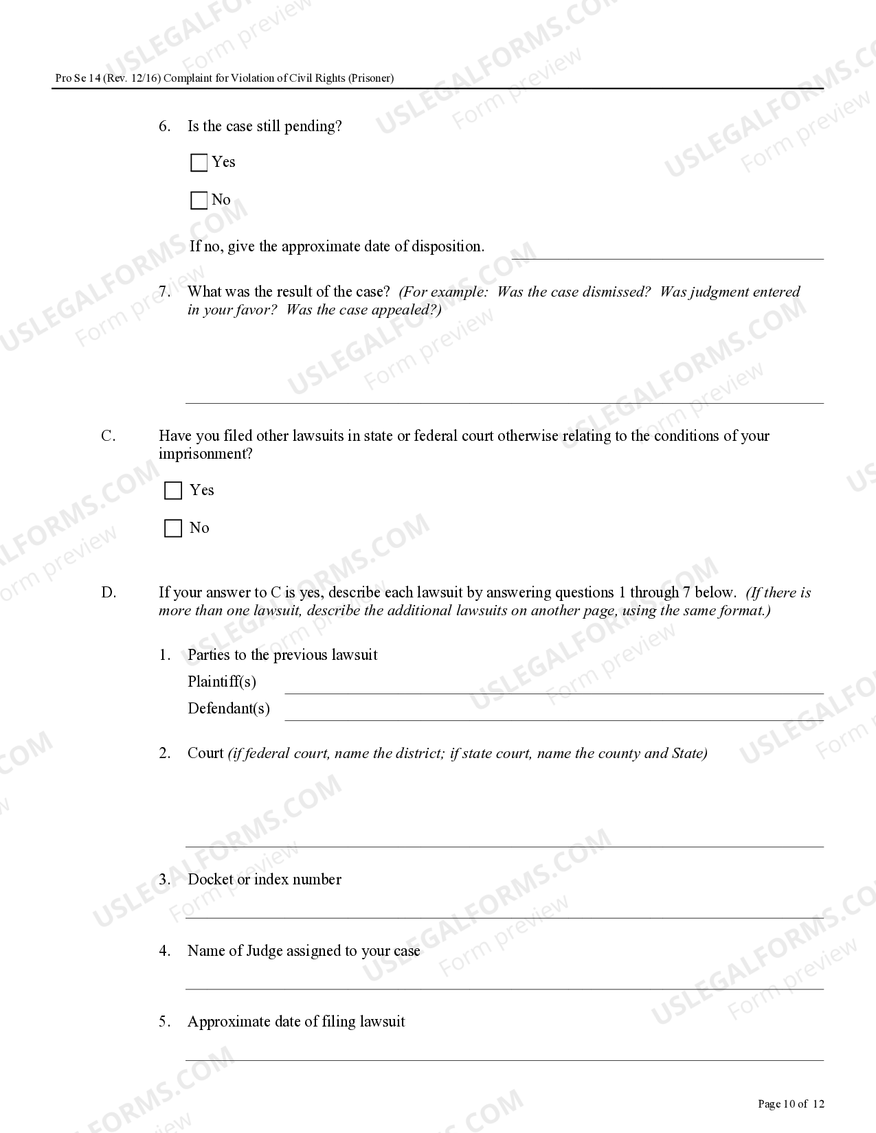 Wyoming Prisoner Civil Rights Complaint Under 42 U.S.C - 1983 Civil ...