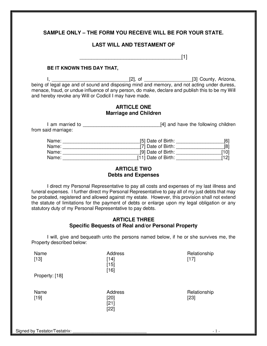 Last Will and Testament - Make Your Will Online | US Legal Forms